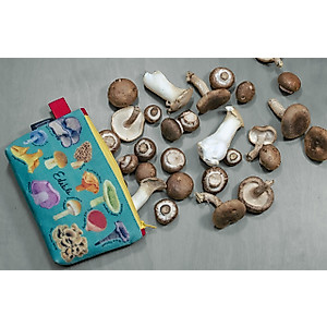 The Unemployed Philosophers Guild Mushroom Bag - 9" Canvas Zipper Toadstool and Nature Themed Pouch for Pencils, Tools, Cosmetics, Toiletries, and More