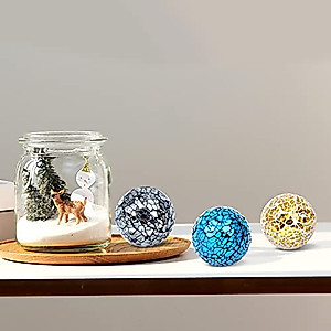 8 Pieces Mosaic Glass Orbs Balls Mosaic Sphere Glass Globe Decorative Orbs Centerpiece Balls Decorative Glass Balls for Bowls Vases Dining Table Centerpiece Decor