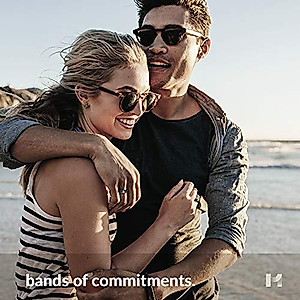 18K Rose Gold Woman's Promise Band Set Tungsten 18K Rose Gold and Black Rings for Mens Plain 18K Rose Gold Rings Engagement Present meaningful 60th birthday gifts for him Size 6.5