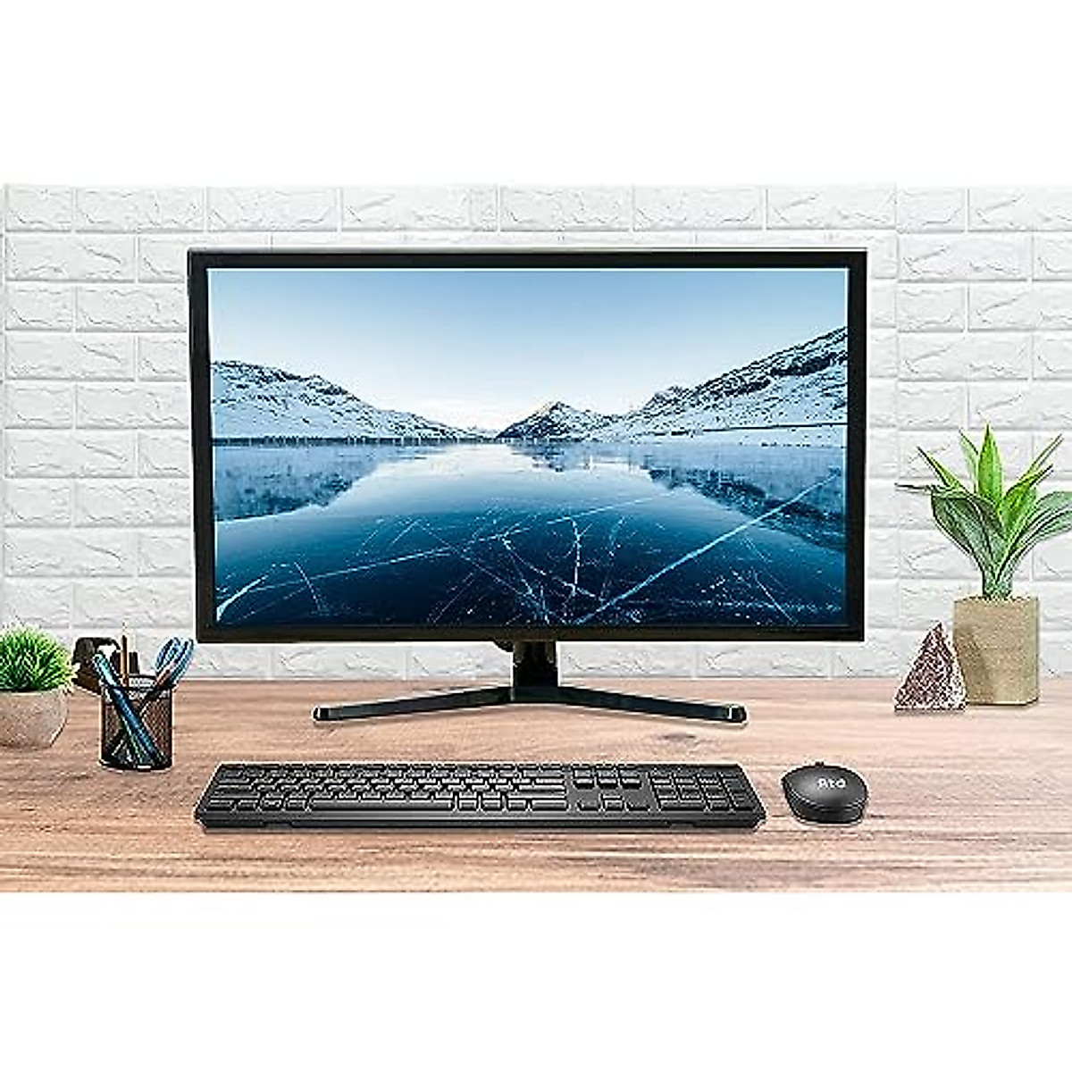 Lenovo All in one Tiny Computer Desktop PC, Intel Pentium J3710 Processor, 8GB Ram, 256GB SSD, New 19 Inch Monitor, Wireless Keyboard and Mouse, WiFi/Bluetooth, Windows 10 (Renewed)