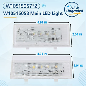 Lapert New W10515058 W10515057 for whirlpool refrigerator light,WPW10515058 kit,w10515058 w10515057 2pcs,w10515058 and w10515057 refrigerators,w10515058 whirlpool refrigerator light