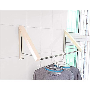 KK5 Clothes Hanger - Folding Retractable Clothes Racks| Wall Mounted Clothes Drying Rack| Home Storage Organiser Space Savers for Living Room/Bathroom/Bedroom/Office, Easy Installation - 1 Kit