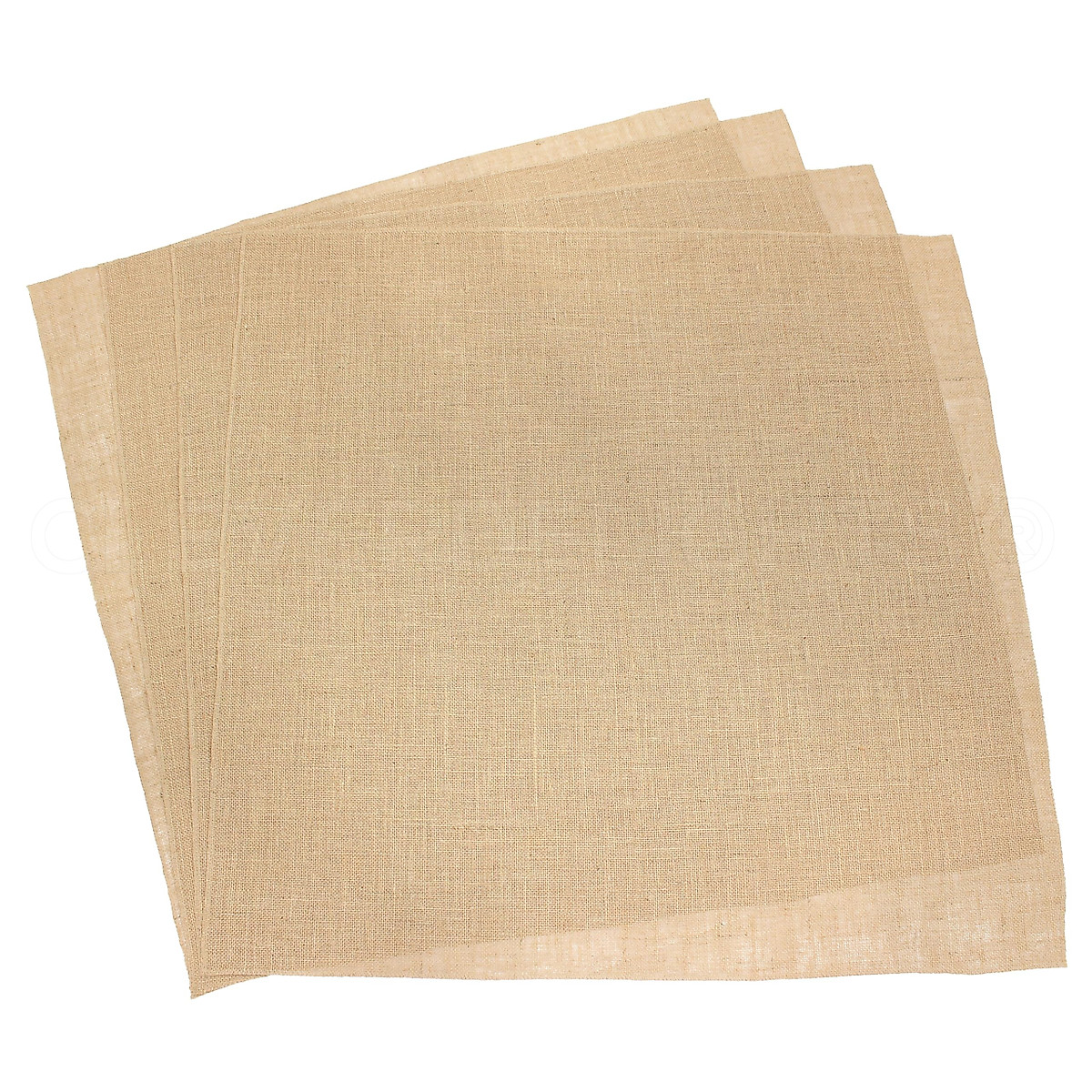 CleverDelights 36 Inch Burlap Squares - 4 Pack - Premium Jute Burlap Fabric - Finished Edges - 36" x 36"