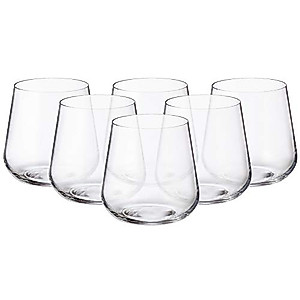 Crystalite Bohemia - Non-Leaded Crystal Wine Glasses Amundsen Stemware Collection, Set of 6 (Stemless Old Fashioned Glasses 11 Ounces (320ml))