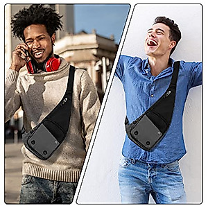 LPPJY Sling Bag Chest Shoulder Backpack Crossbody Bags for Men Women Casual Daypack Travel Outdoors (Grey)