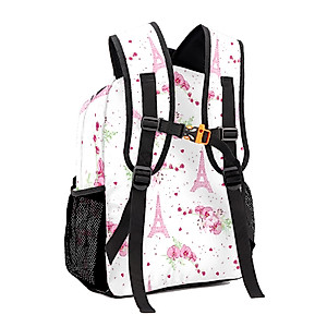 Liveweike Custom Kids Backpack,Romantic Pink Floral Personalized Kid's School Bookbags Bag for Gift Girl Boy Children