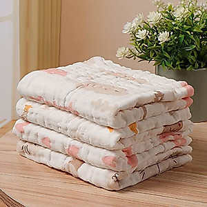 softan Baby Muslin Burp Cloths, 100% Cotton Baby Washcloths, 6-Layer, Super Absorbent Bath Towel or Burp Cloths for Baby Girl Boy, Great Gift for Newborn Baby, 10 x 20 inch, 4 Pack, Unicorn & Star