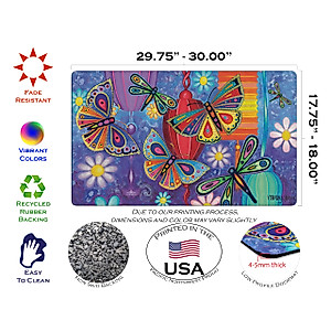 Toland Home Garden 800025 Bright Wings Summer Door Mat 18x30 Inch Butterfly Outdoor Doormat for Entryway Indoor Entrance