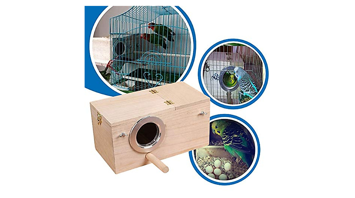 Hurricom Pet Wood Cage: Safe Nesting Box for Birds