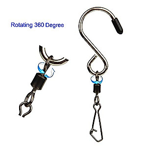 10pcs Swivel S Hooks Clips Hanging Wind Spinners for Chimes Crystal Twisters，Spinning Windsocks and Any Kites, Flower Pots, Plants, Bird Feeders, Solar Lights, Flags，Party Supply (Shook)