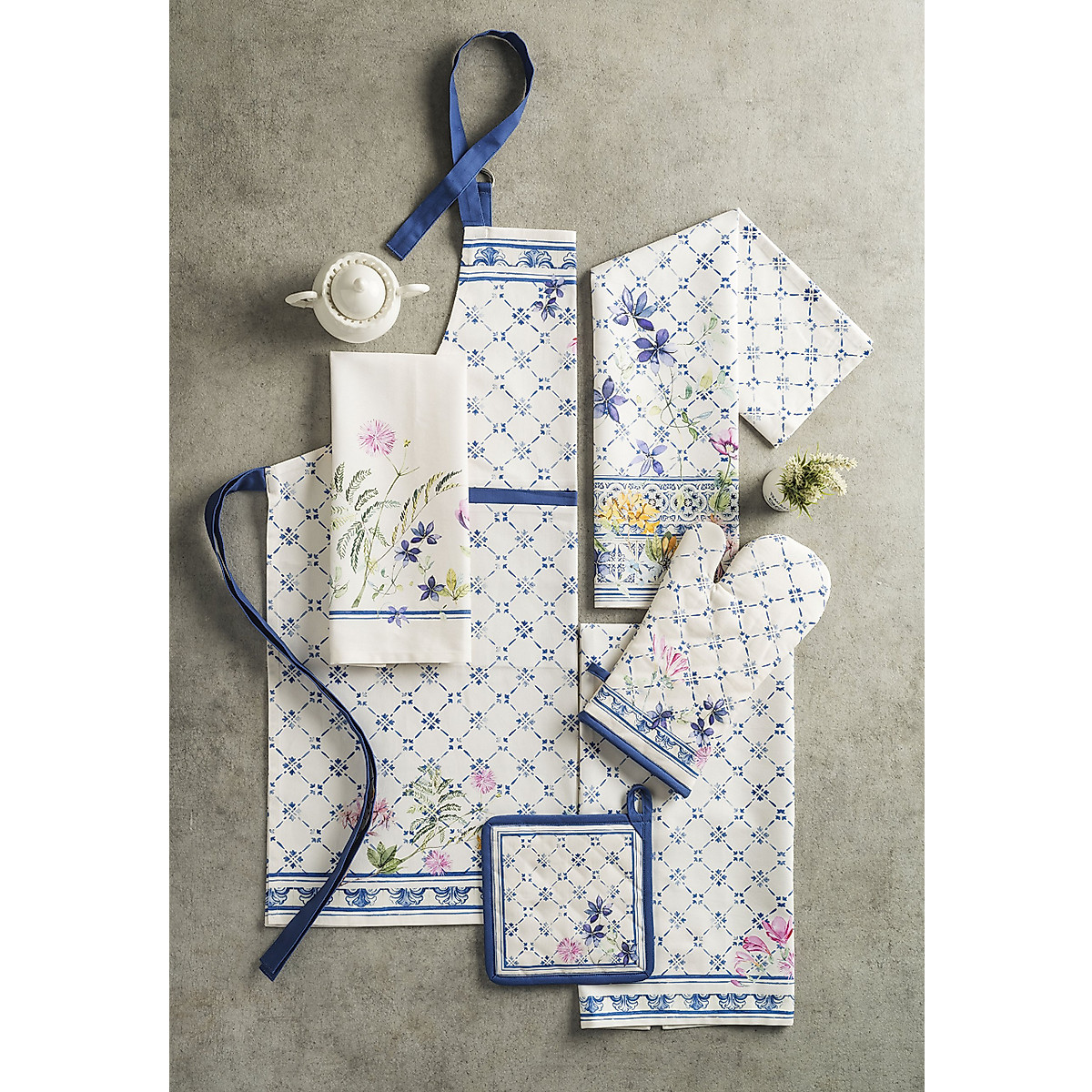 Maison d' Hermine Tablecloths 100% Cotton 60"x120" Decorative Rectangle Tablecloth Washable Table Cover, Holiday Dinner, Wedding, Baby Shower & Dining, Faience - Spring/Summer