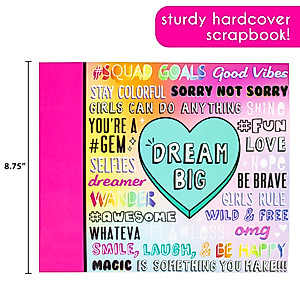 Just My Style Ultimate Scrapbook, Personalize and Decorate A 40-Page DIY Scrapbook, Great for Travel, Road Trips & On-The-Go, Memory Keeper Scrap Book for Kids & Tween Ages 6, 7, 8, 9