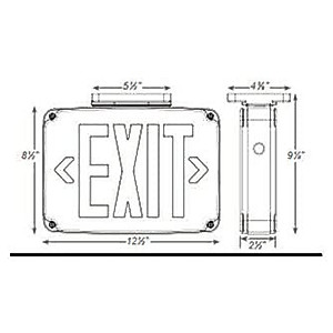 Compact Wet Location Exit Sign with Red Letters