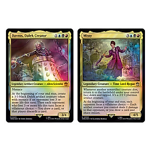 Magic: The Gathering Doctor Who Commander Deck - Masters of Evil (100-Card Deck, 2-Card Collector Booster Sample Pack + Accessories)