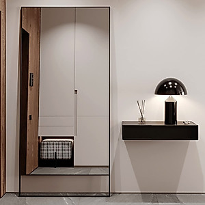 NEUWEABY Full Length Mirror 65"x24" Floor Mirror Large Black Mirror Body Rectangle Mirror for Bedroom Living Room Standing Hanging or Leaning Against Wall Aluminum Alloy Frame