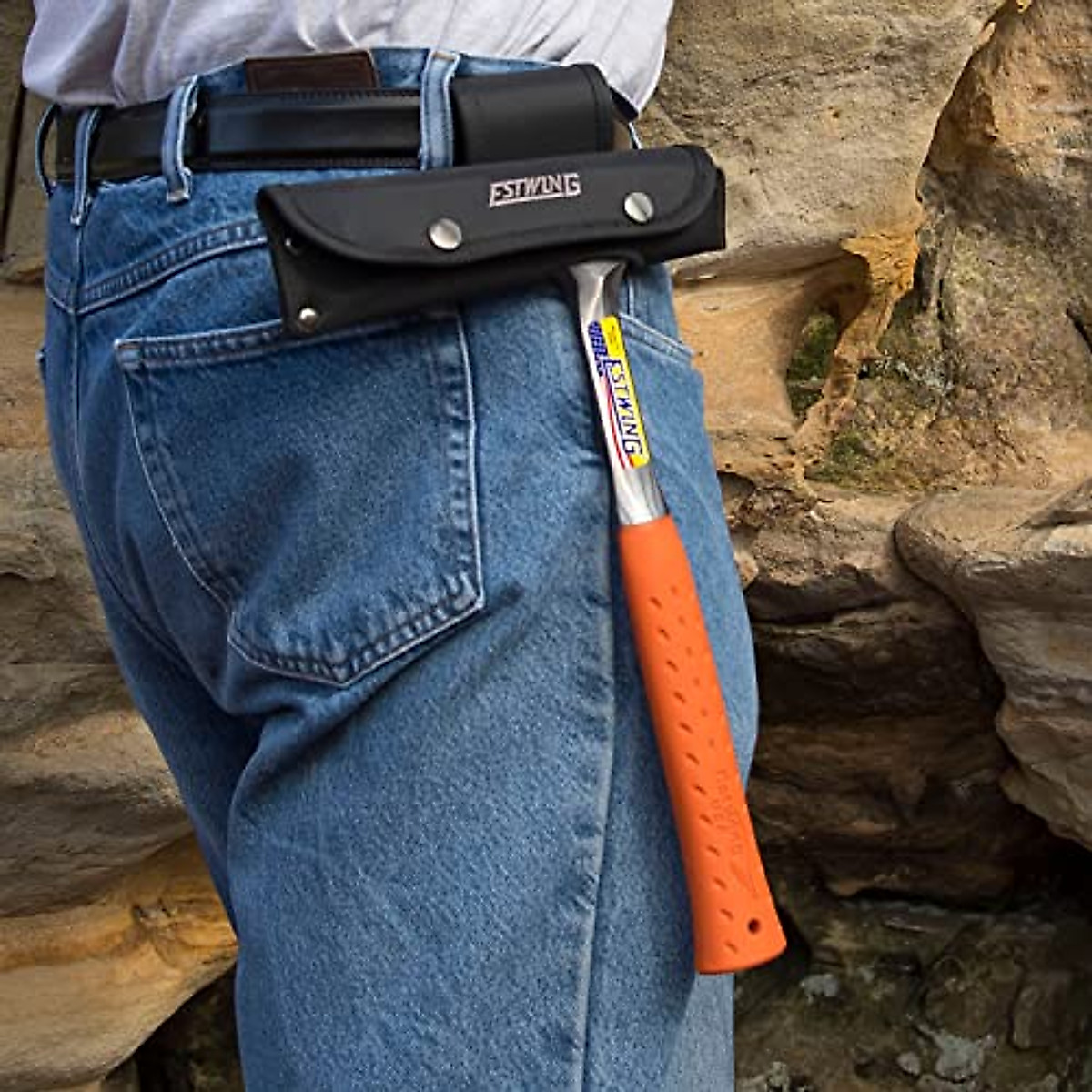 ESTWING Rock Pick - 22 Oz Geology Hammer with Pointed Tip & Shock Reduction Grip - EO-22P