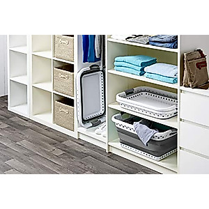 Pop & Load Collapse & Store Collapsible Basket Ultra-Slim Utility 25" High Dual Handle Rectangular/Folds to 3" in Grey Onyx POP & LOAD- LAUNDRY, Large Rect-2