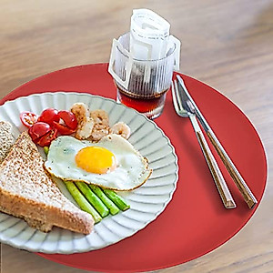 2PCS, KooMall 8 Inch Silicone Trivets for Hot Pots and Pans, Hot Pads for Kitchen Countertops, 572°F Heat Resistant Pot Holders, Multi-Purpose Microwave Mat for Grabbing, Food Grade & BPA Free, Red