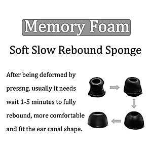 6 Pairs Galaxy Buds 2 Pro Memory Foam Ear Tips, S/M/L Noise Reduce Anti-Slip No Silicone Pain Comfortable Fit in Case Earbuds Compatible with Samsung Galaxy Buds 2 Pro 2022 Release - Graphite