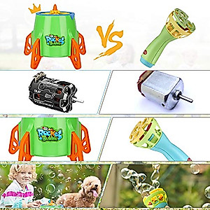 Rocket Bubble Machine Toys for Toddlers Kids, Automatic Bubble Machine Maker Blower, Bubble Blowing Products, 4000+ Bubbles per Minute for 3 yrs+ Girls Boys Adults Outdoor Indoor Birthday Party