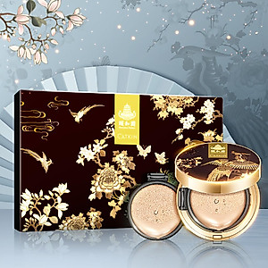 Catkin Phoenix Cushion Foundation Buildable Coverage Anti-Aging Serum Makeup, Sheer Satin Finish, Refill Included, Light Beige 0.46 Oz x 2, C02 Light Beige