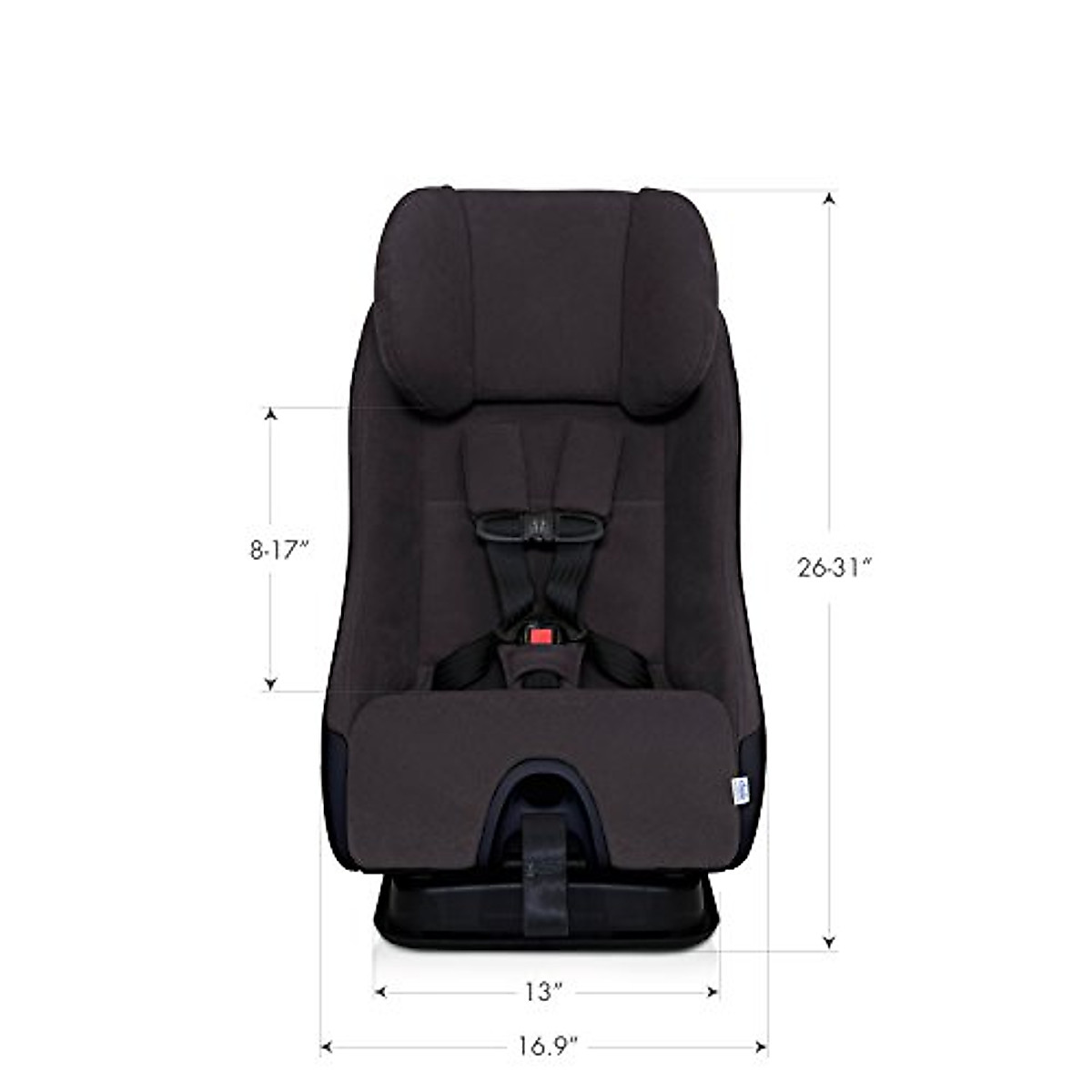 Clek Fllo Convertible Car Seat - Compact Design for 3-Across Seating, Extended Rear-Facing with Anti-Rebound Bar (Thunder)