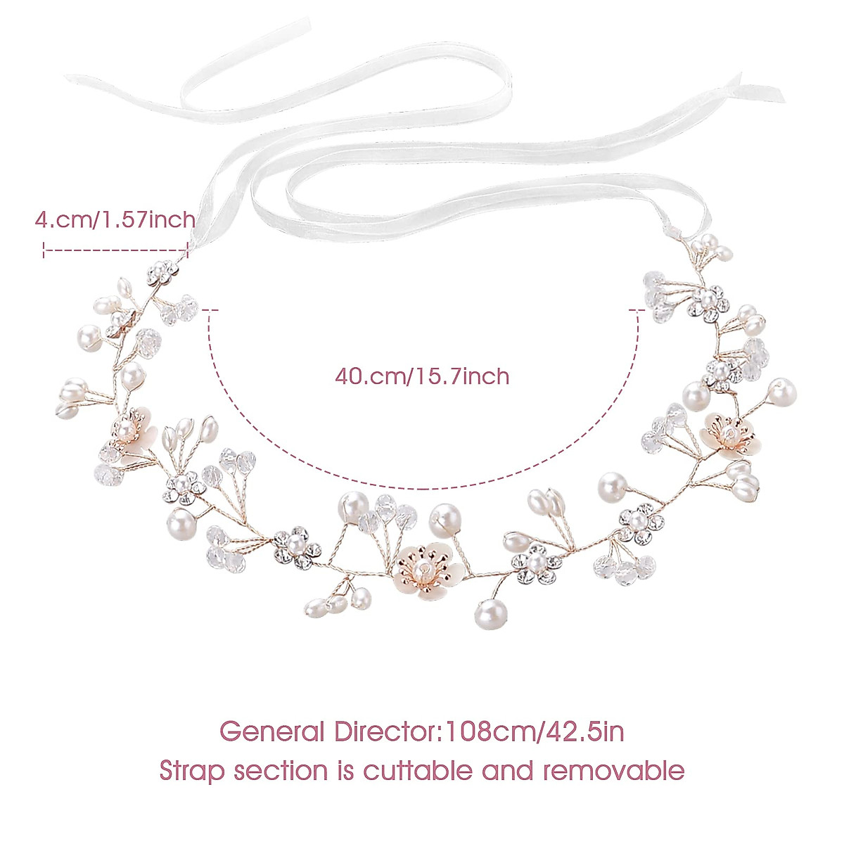 Floral Headpiece Bridal Hair Vine and Flower Crown - Elegant Wedding Hair Accessory for Flower Girls