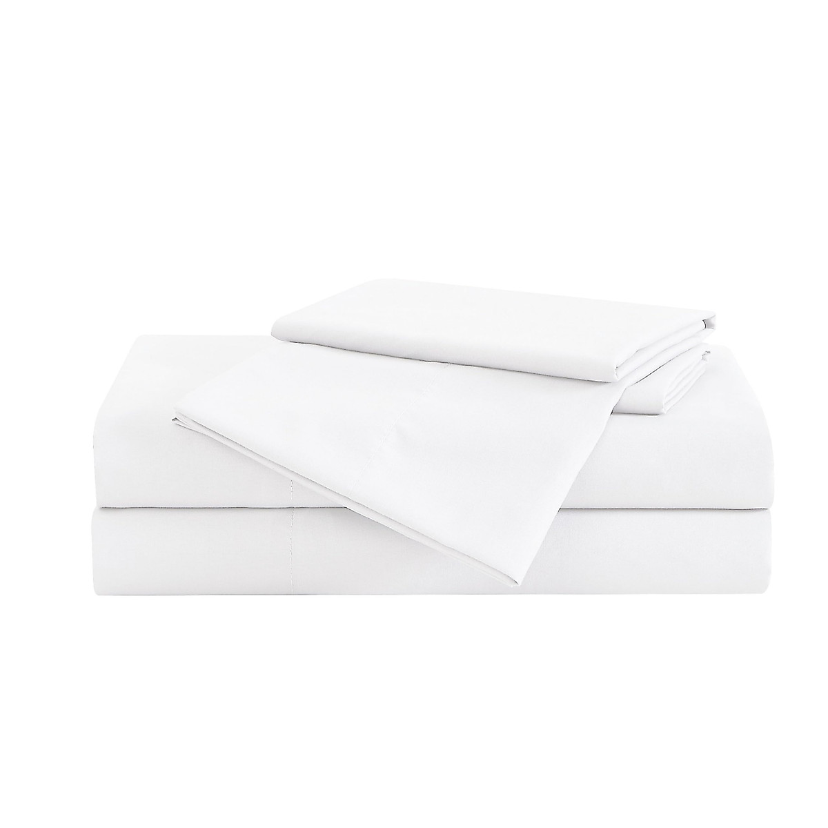 London Fog Garment Washed Solid Sheet Set White Microfiber 4-Piece Full Sheet Set, Solid Themed, Deep Pocket, Adult and Teen, Oeko-TEX Certified