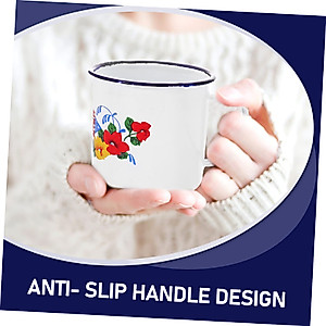 CIYODO Tin Cup 2pcs -proof with Smooth Pattern Coffee Element Table Teacup Camping Home Drinking Cup Chinese Delicate Milk for Lid Wine Mugs Catering Retro Vintage Coffee Mugs