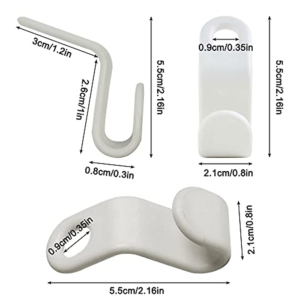 maxin 60 Hanger Connector Hooks, Hanger Extension, Closet Organizer, Space Saving Mini Closet Hanger Organizer (White)