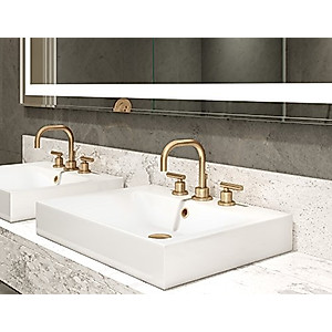 Symmons SLW-3512-BBZ-1.0 Dia Widespread 2-Handle Bathroom Faucet with Drain Assembly in Brushed Bronze (1.0 GPM)