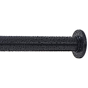 Ivilon Tension Curtain Rod - Spring Tension Rod for Windows or Shower, 24 to 36 Inch. Black