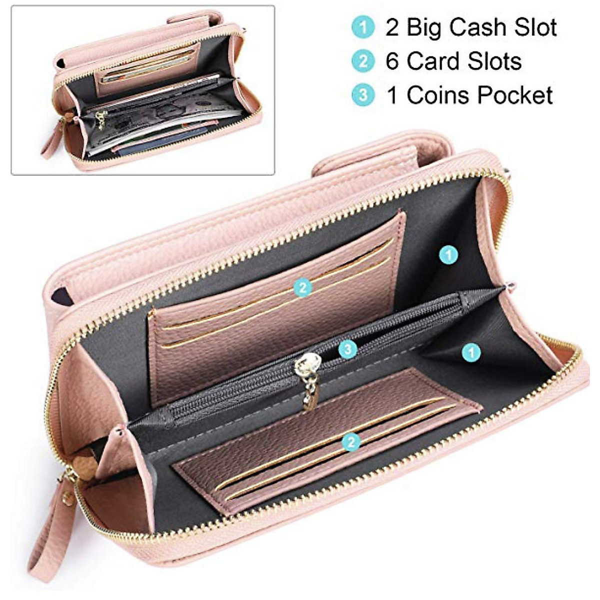 Valentoria Womens Crossbody Bag Cell phone Wallet Small Shoulder Purse Leather Card Handbag