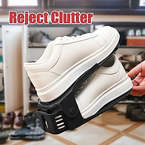 Soerreo Shoe Slot Storage Box Adjustable Shoe Rack Save Space Suitable for High Low Heels, Sneakers and Sandals (10 Piece Set)