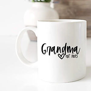 Pregnancy Announcement For Grandparents Coffee Mugs - Grandma Est 2023 Grandpa Est 2023 11 oz Mugs - Great Pregnancy Reveal Idea For Your Baby Announcement - Mug Set -Promoted to Grandma & Grandpa (2)