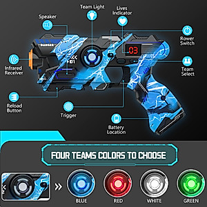 OSALON Laser Tag Guns Set of 2 with Digital LED Score Display Vest Multi-Functional Laser Tag Fun Indoor&Outdoor Toys for Kids Ages 8 9 10 11 12+ Years Old Boys Girls Teens Adults Birthday Gift