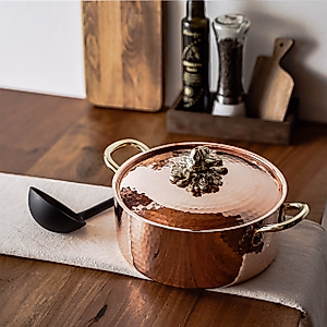 Hakart Handmade Copper Pot 7.87 inch (20 cm), 95 oz (2.8 L) Pure Copper Tin Lined Cooking Pot, Copper Vintage Cooking pot, Modern Copper Cookware, Handcrafted Copper Pot