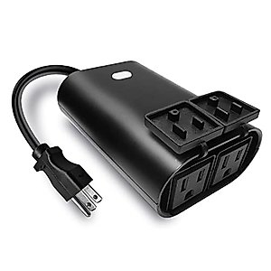 Outdoor Z-Wave Plus On/Off Light and Appliance Plug, Two On/Off Smart Outlet, Zwave Hub Required, Works with SmartThings, Wink, Alexa (ZW97)