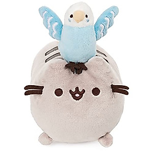 GUND Pusheen & Bo Parakeet Best Friend Set Two-in-One Plush Cat Stuffed Animal, Gray and Blue, 6”