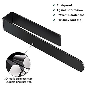 Bicico Hand Towel Holder, Black Towel Bar, 15 Inch Self Adhesive Bathroom Hand Towel Holder Stick on Wall
