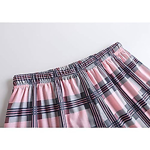 VENTELAN Women Pajamas Cute Heart Tank Top Plaid Shorts Set Summer PJS M