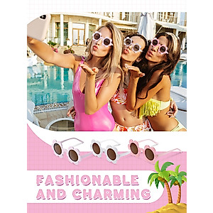 Kanayu 16 Pcs Adults Flower Sunglasses Daisy Flower Headbands Set, Round Flower Glasses Sunflower Hair Wreath Flower Crown (Classic Colors)
