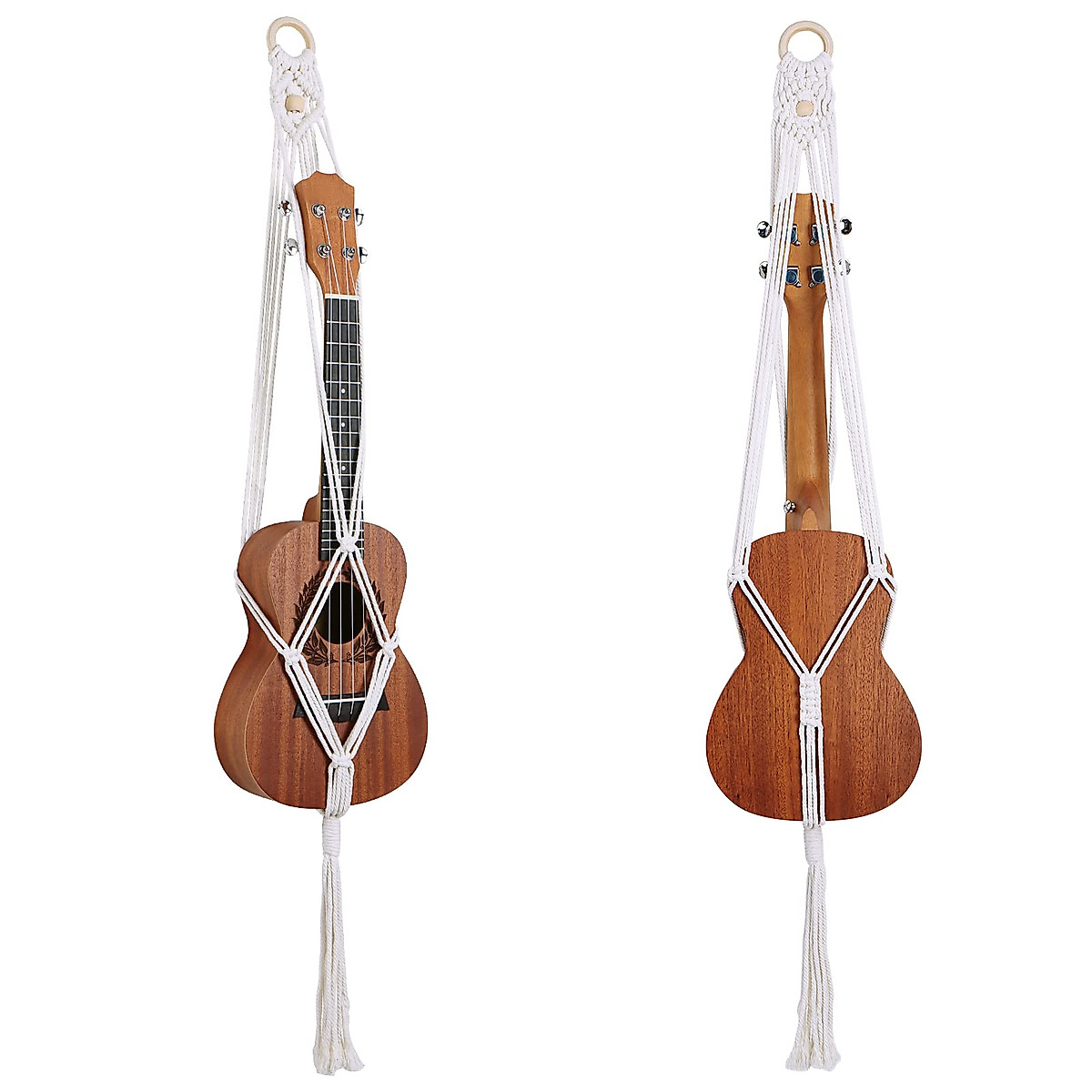 Macrame Ukulele Hanger Macrame Wall Mount Hanger Stand Holder for Concert Ukulele Wall Decor Ukulele Case Alternative Kit