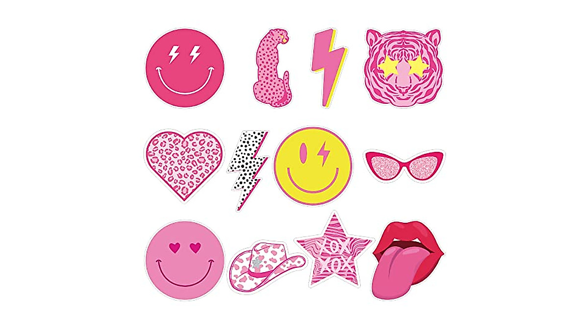 Pink Preppy Party Decor - 24 Vibrant Cutouts for Events & Classroom