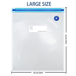Mantianstar Sous Vide Bags -15pack Large Size 10.2x13.4in/ 26x34cm Food Storage Bags, Reusable Vacuum Zipper for Sous Vide Cooking, with 2 Sealing Clips for Anova and Joule Cookers