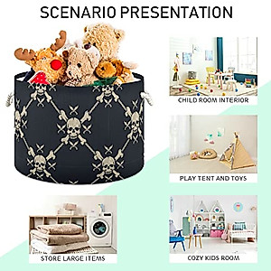 Pirate Skulls Large Storage Basket for Toys Storage Bin Box Organizer Basket for Laundry Hamper, Kid's Room, Baby & Dog Toy