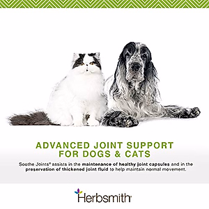 Herbsmith Soothe Joints – Cat + Dog Arthritis Pain Relief for Senior Pet Aches + pains – Joint Health for Senior Dogs + Cats – 150g Powder