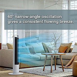 Aspen 40" Washable Tower Fan with Oscillating Tower Fan - Easy Wash Design, 3 Color Nightlight, 4 Speeds, 4 Timers, Magnetic RF Remote - Cooling Fans for Bedroom, Home Office, and Living Room