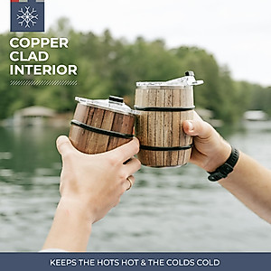 ORCA Double Barrel 24oz | Temperature Insulated, Stainless Steel Tumbler with a Classy Wood Grain Print, for Whiskey, Beer, Coffee or Whatever You're Having — Dark Oak