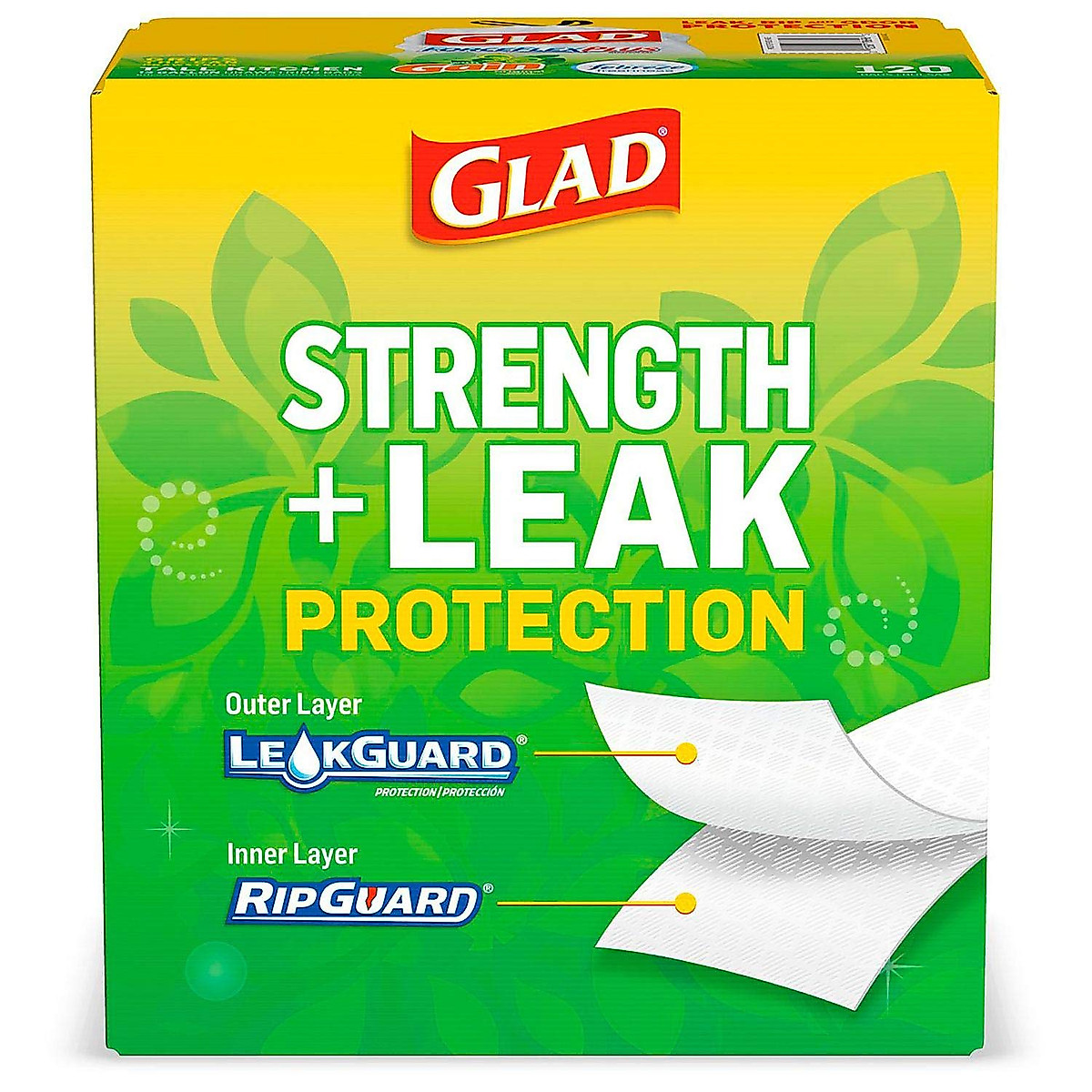 Glad Glad Forceflexplus 13-Gallon Tall Kitchen Drawstring Trash Bags 120 Ct